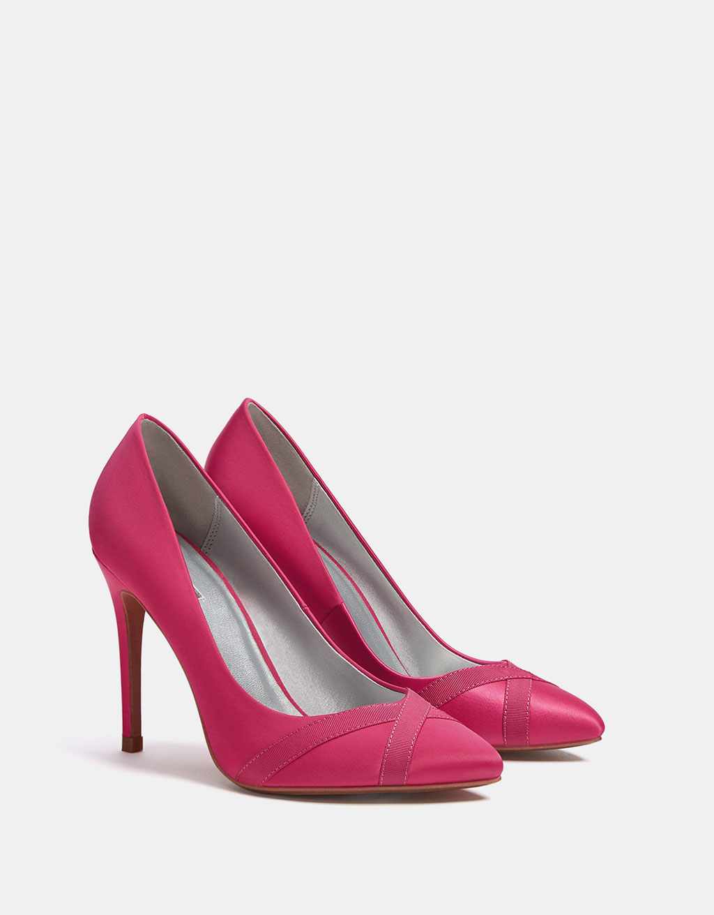 chaussure talon rose,chaussure luxe a lacet talon et plateforme rose poudre