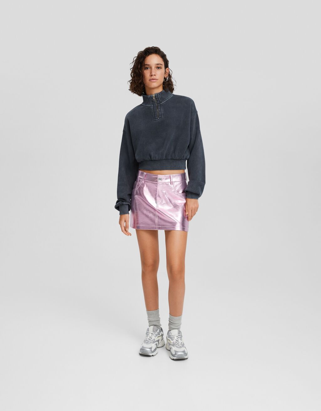 Minissaia polipele metalizada - BSK Teen | Bershka
