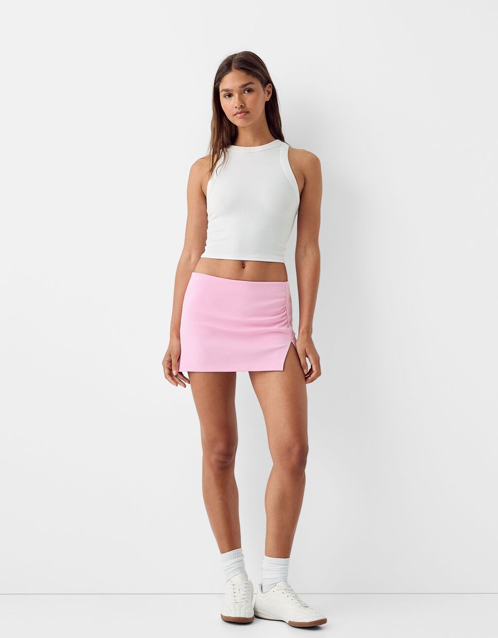 Ponte di Roma knit skort with gathered detail - Women | Bershka