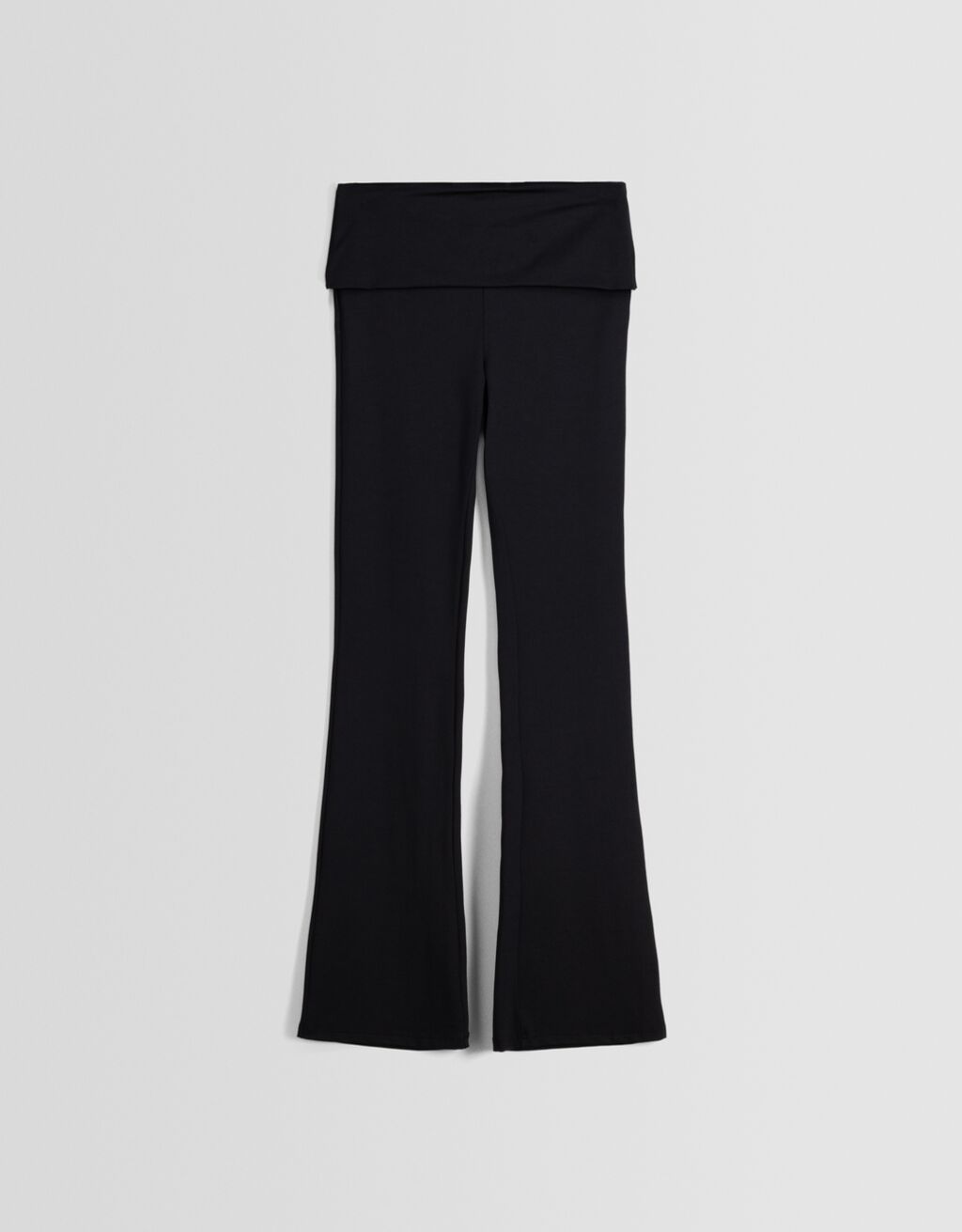 Flared trousers with turn-up waist - Women | Bershka