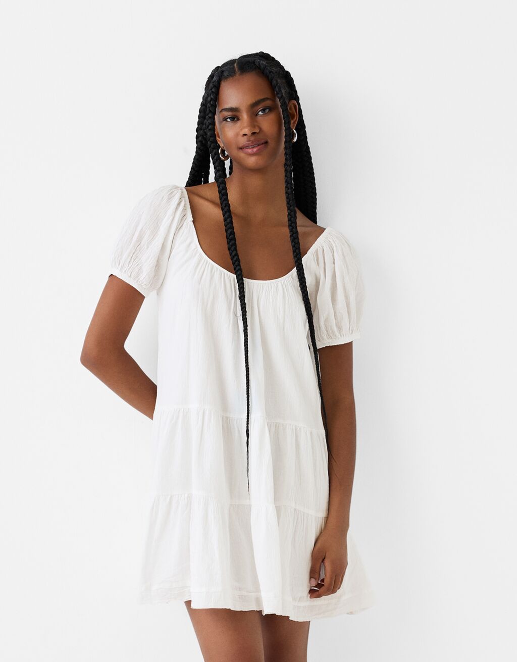 Mini-robe rustique volants - Femme | Bershka