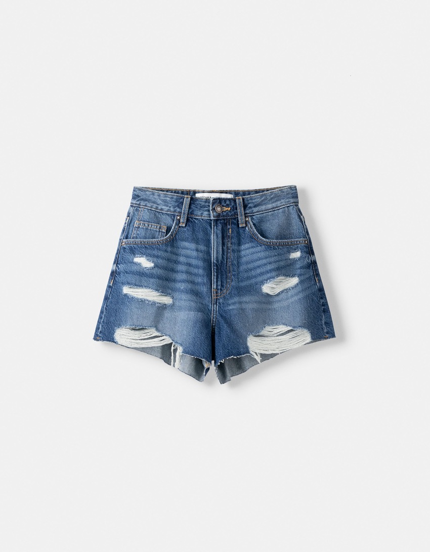 Short Denim Rotos Bsk Teen Bershka