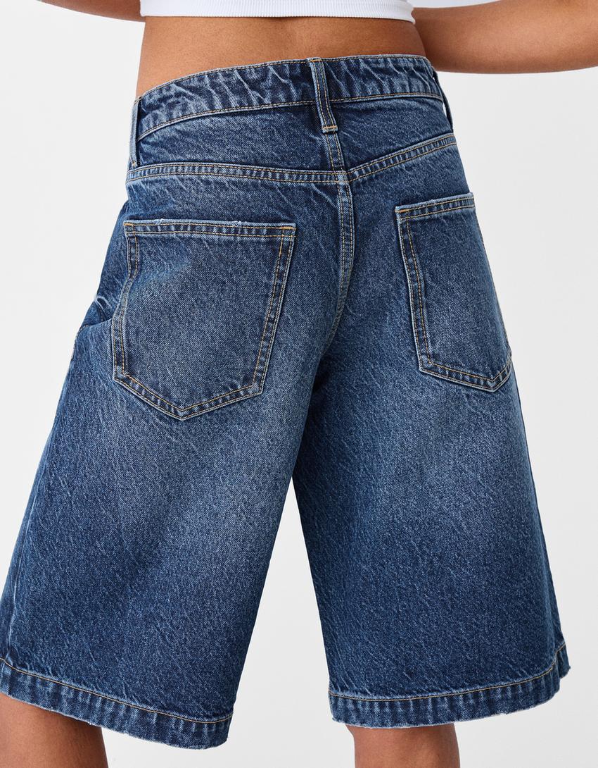 Baggy denim Bermuda shorts - BSK Teen | Bershka