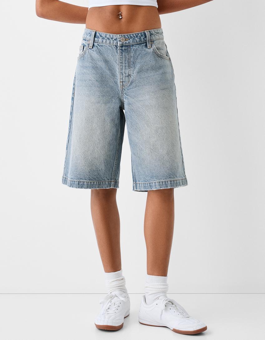 Baggy denim Bermuda shorts - BSK Teen | Bershka