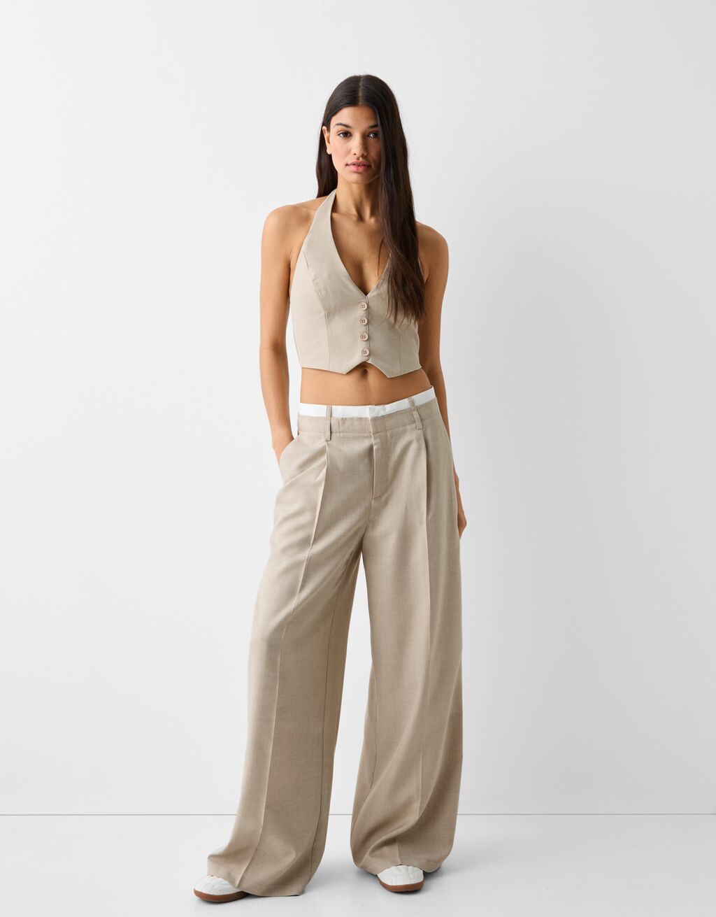Tailored Fitted Halter Waistcoat Women Bershka