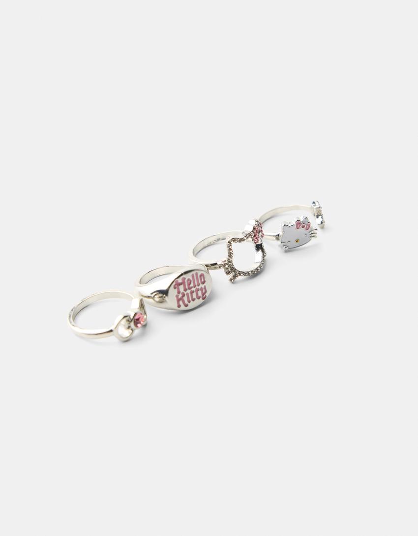 4 Pack Of Hello Kitty Mania Rings ქალი Bershka
