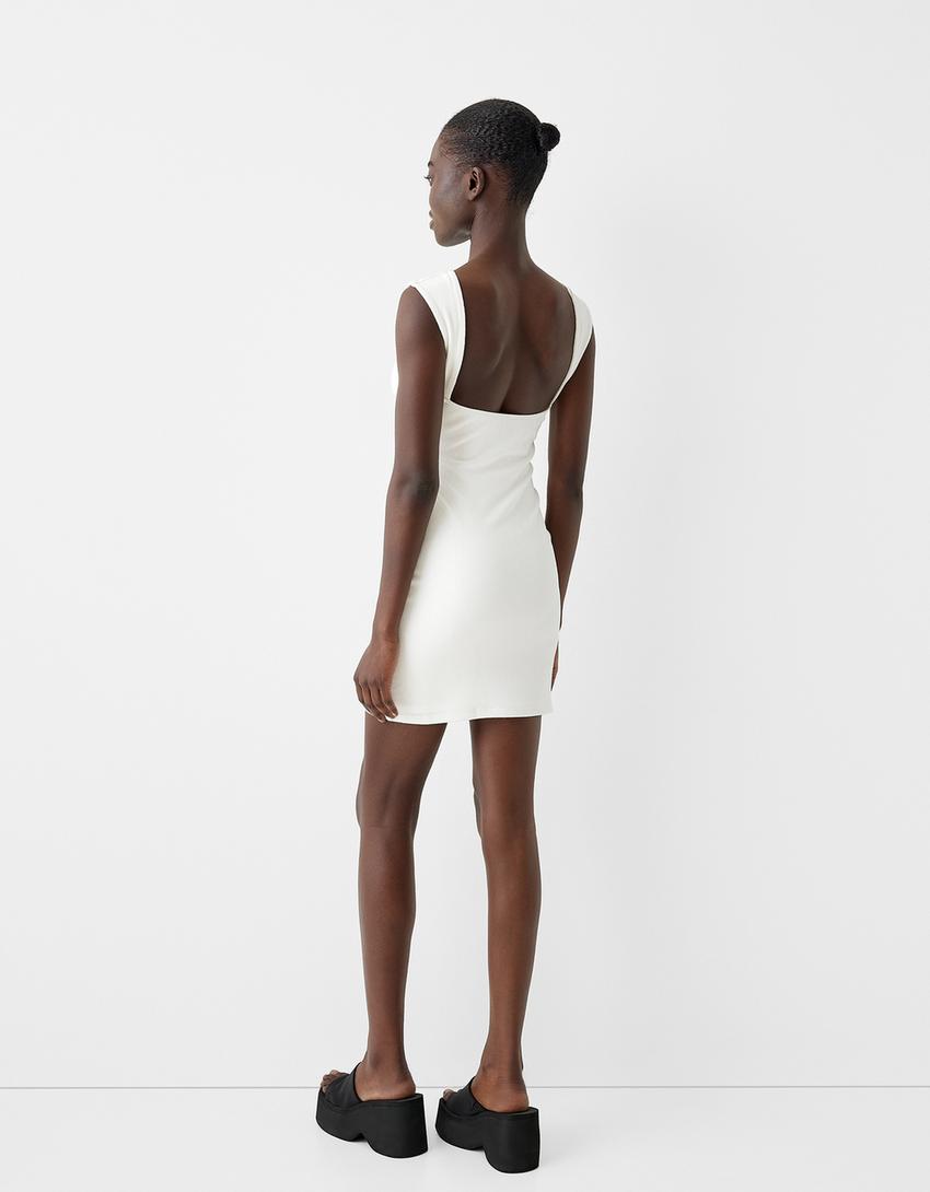 Textured mini dress with open back - BSK Teen | Bershka