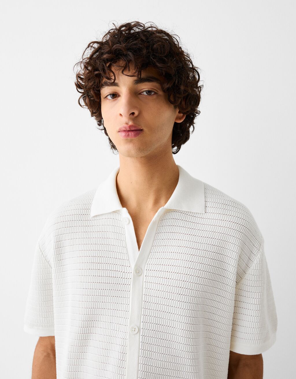 Open knit short sleeve shirt - Men | Bershka