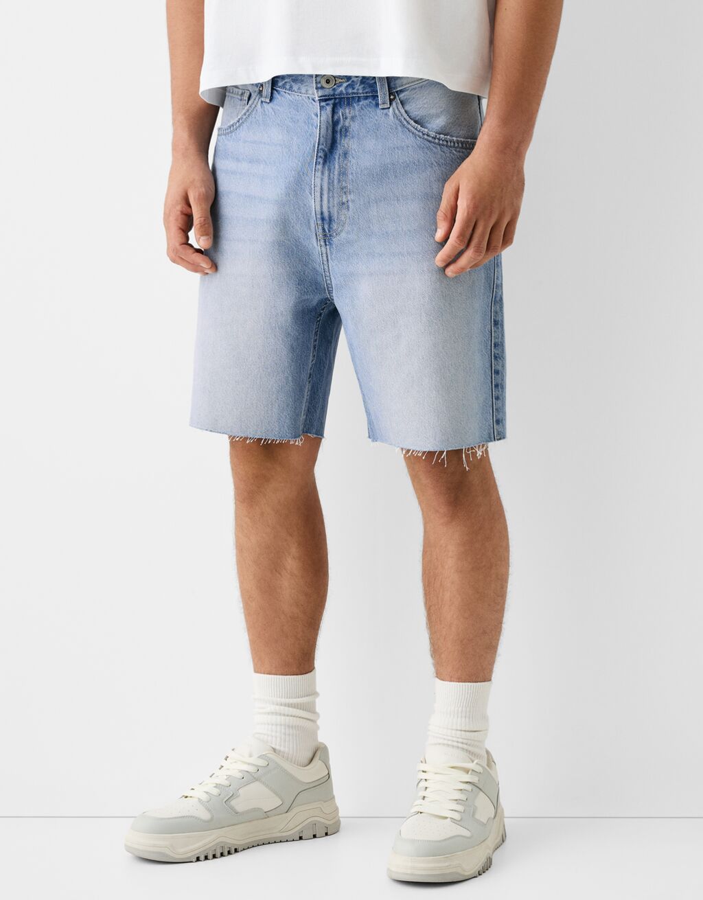 90’lar straight fit denim bermuda şort - Erkek | Bershka