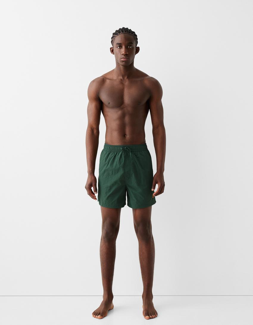 Monochrome boxy fit swimming trunks - Men | Bershka