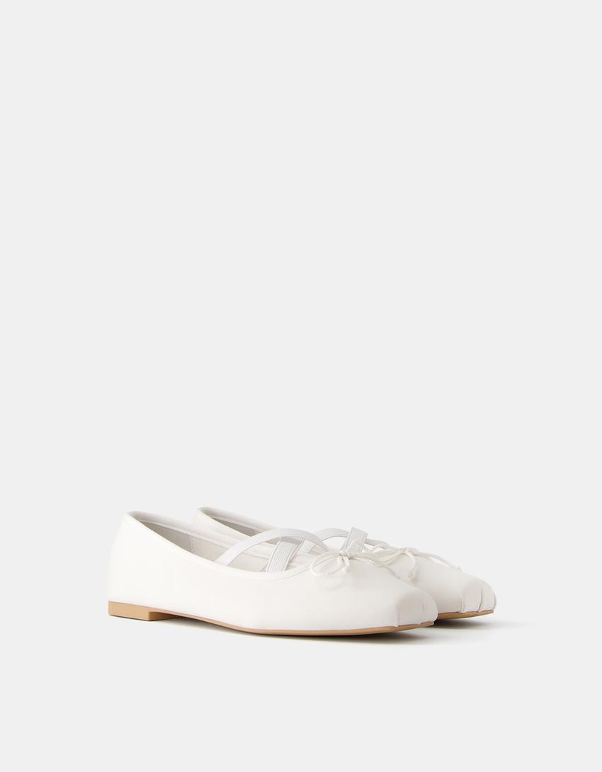 Ballet flats with square toe - Women | Bershka
