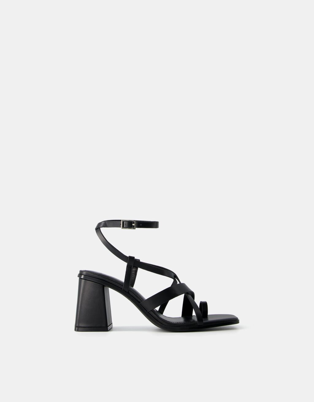 Block High Heel Sandals With Straps And Ankle Strap Women Bershka 4608