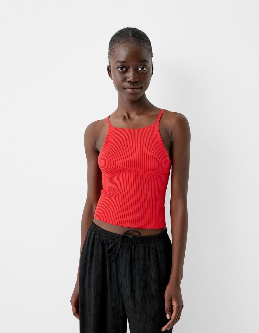 Strappy top with a crossover back - Women | Bershka
