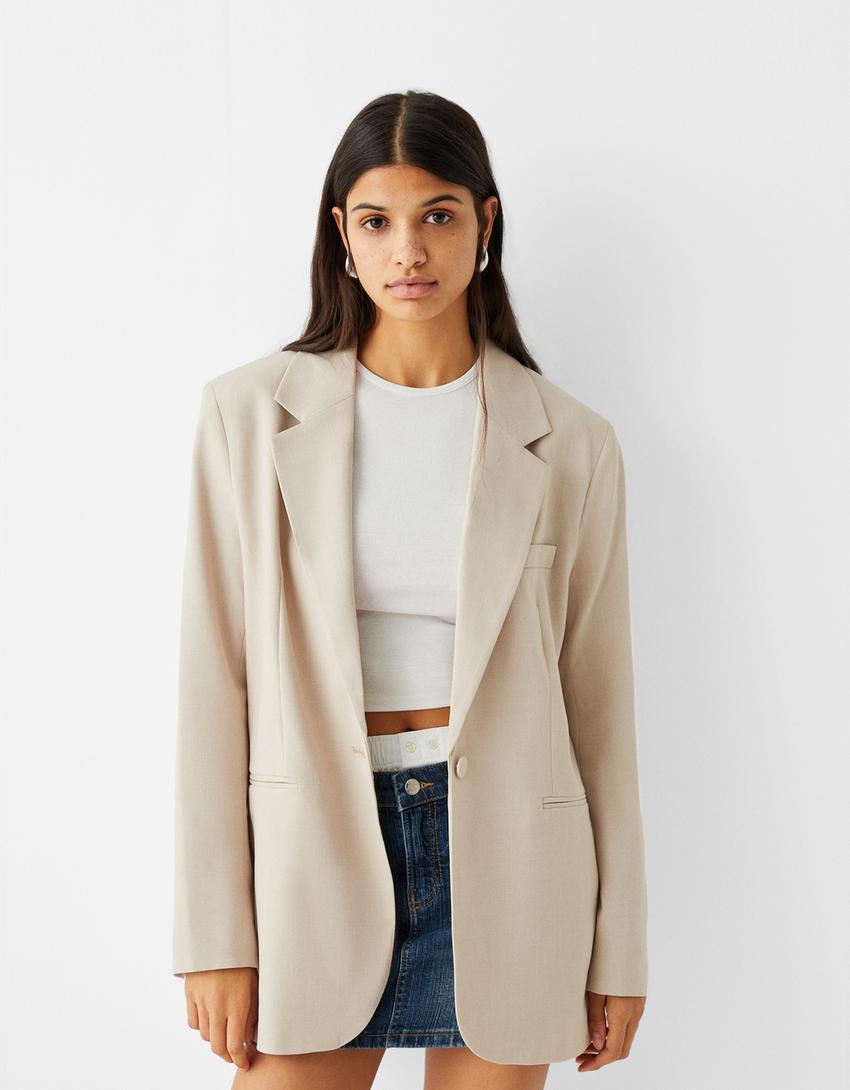 Basic-Blazer im Regular-Fit - BSK Teen | Bershka