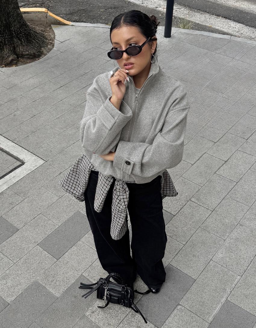 Soft touch zip-up jacket - Women | Bershka