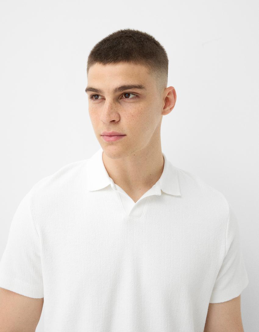 Textured polo shirt - Men | Bershka