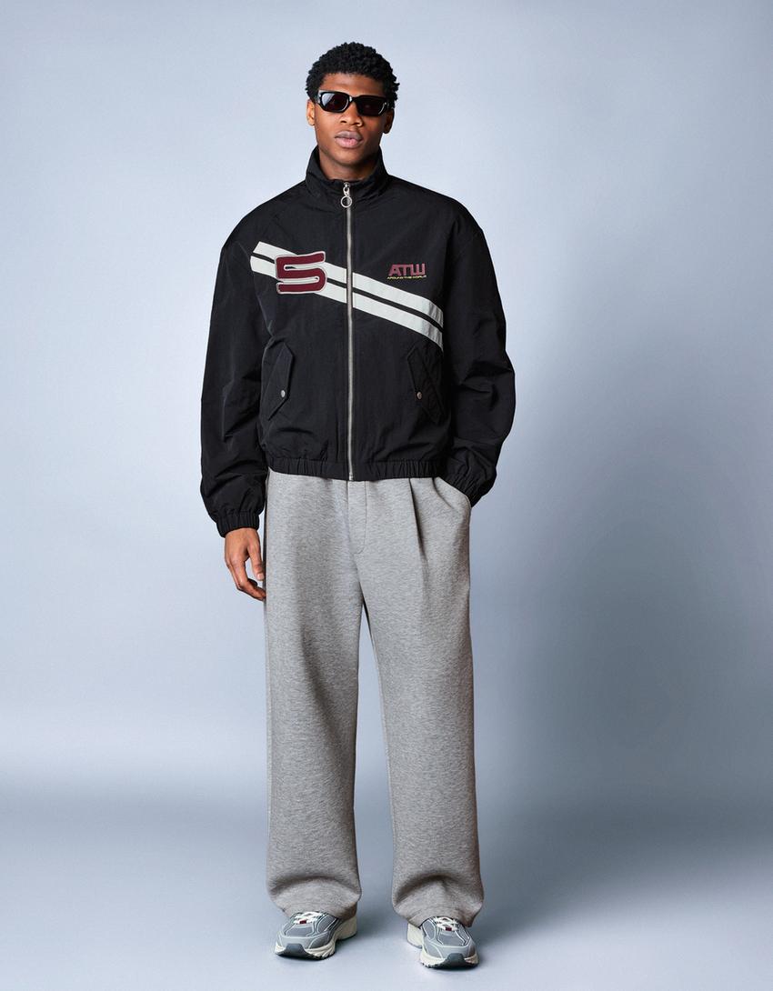 Printed zip-up jacket - Men | Bershka