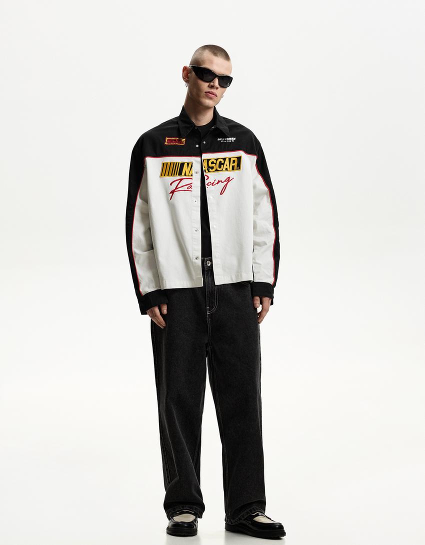 Nascar print long sleeve boxy fit shirt - Men | Bershka Nascar print long sleeve boxy fit shirt - Men | Bershka