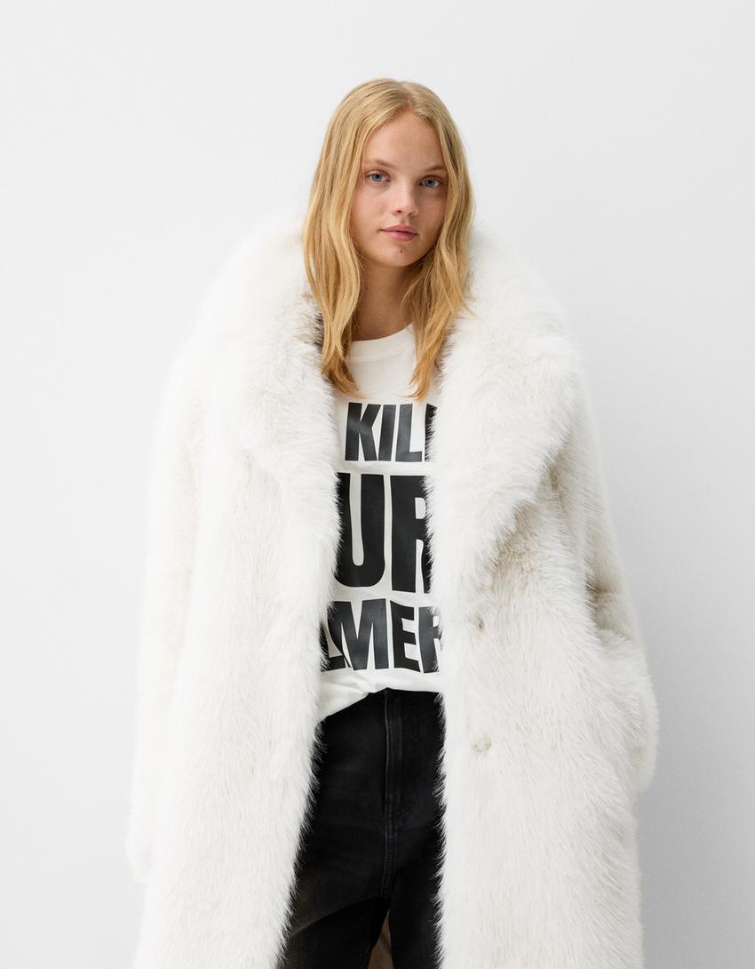 Jas met bont - Dames | Bershka