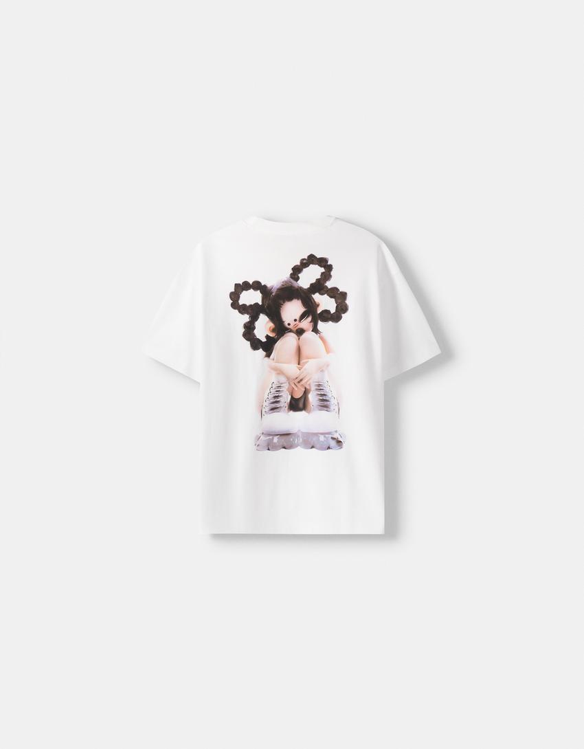 טי שירט גזרה מרובעת שרוול קצר Poi Keely - גבר | Bershka