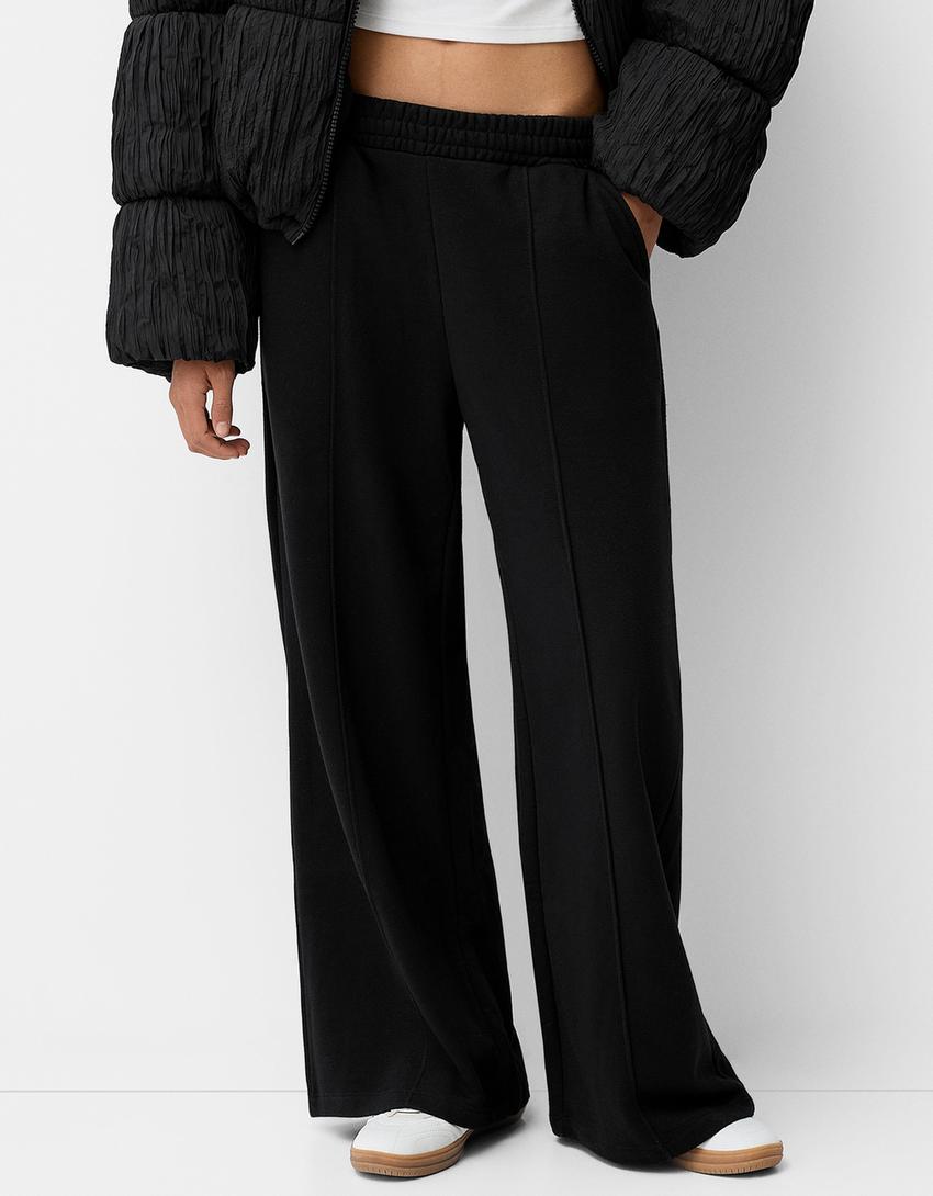 Bukser i plys med brede ben - Dame | Bershka