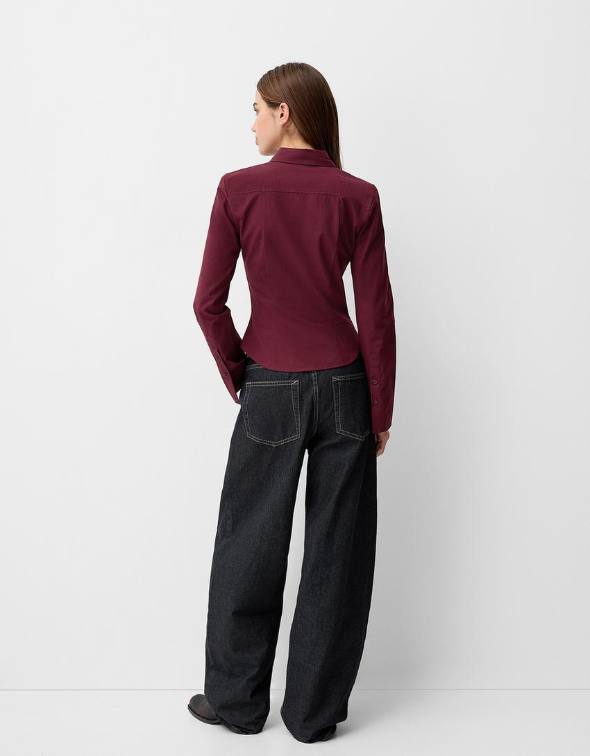 Košulja uz tijelo s dugim rukavima - Žene | Bershka