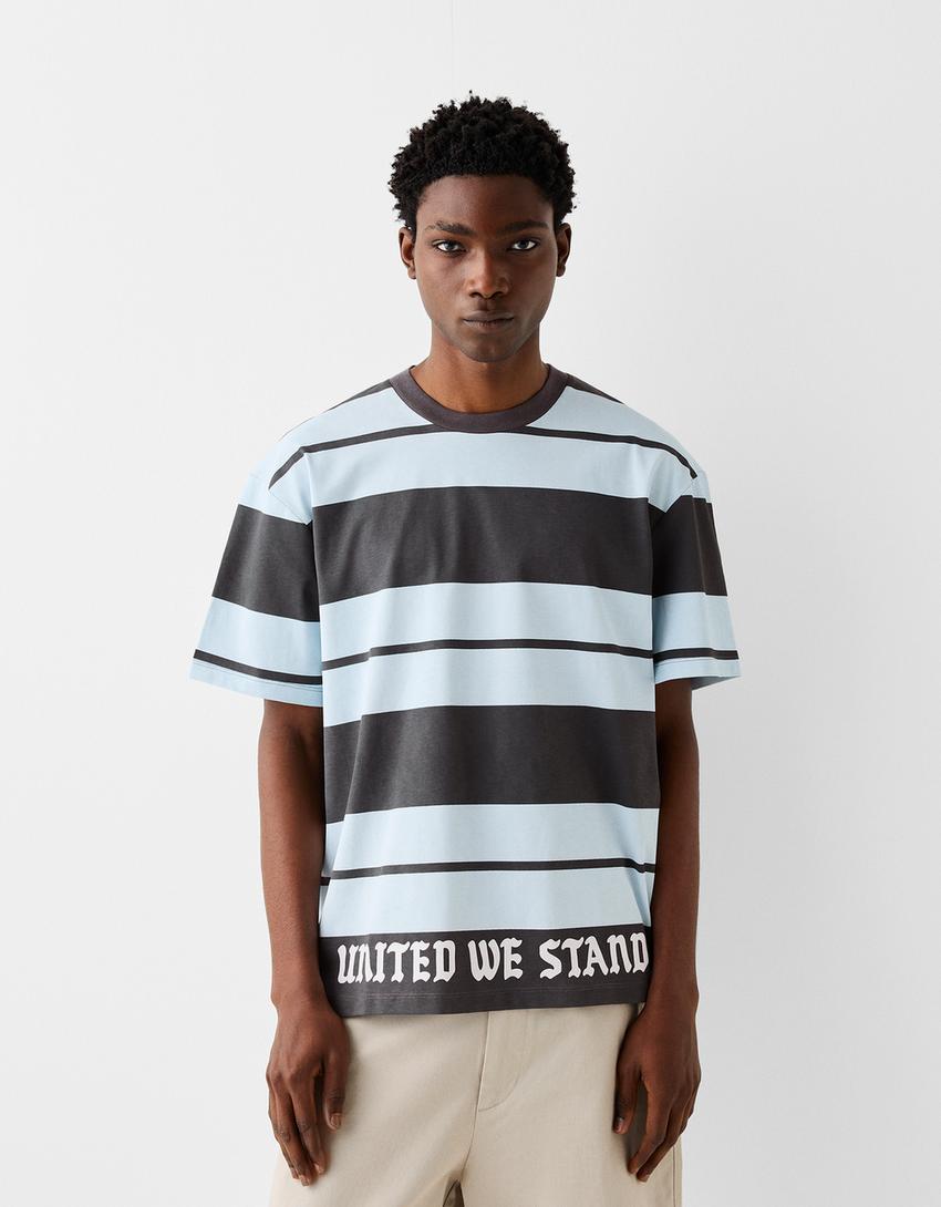 Camiseta manga corta boxy fit - Hombre | Bershka