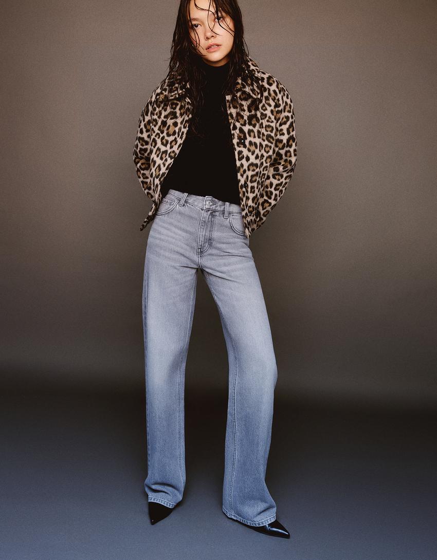 Wide-leg ’90s jeans - Women | Bershka