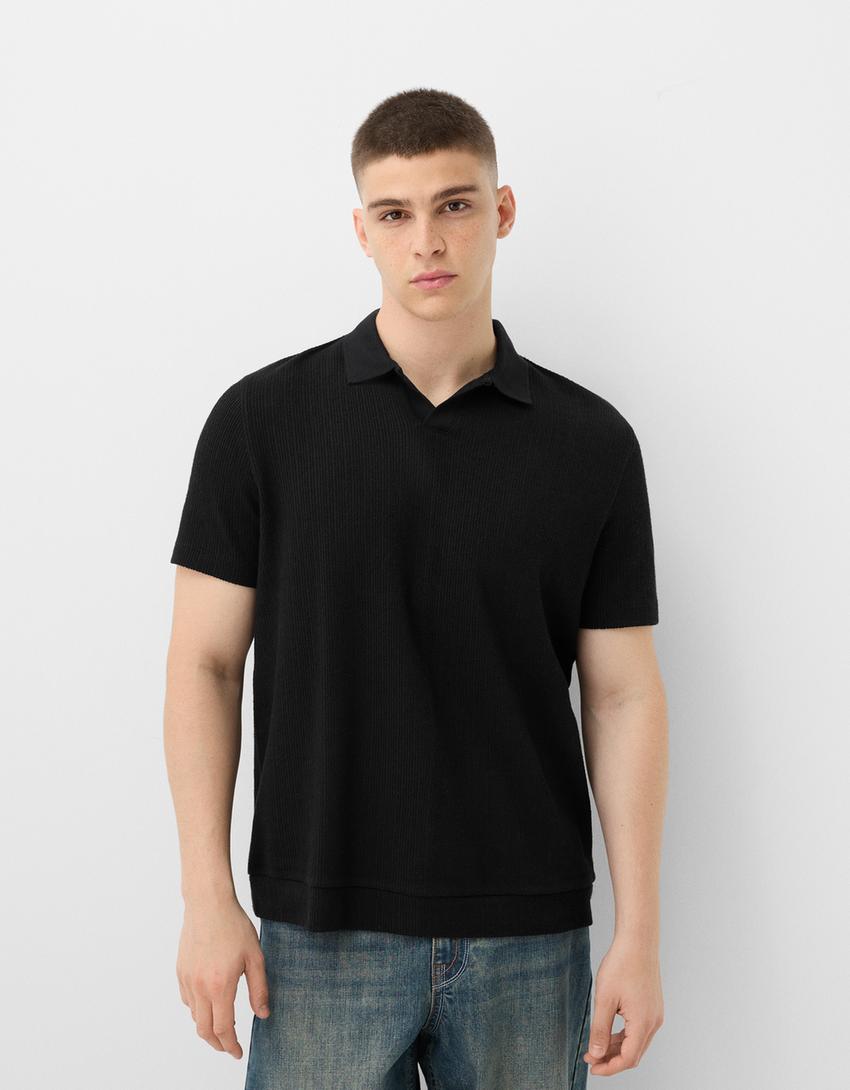 Textured polo shirt - Men | Bershka