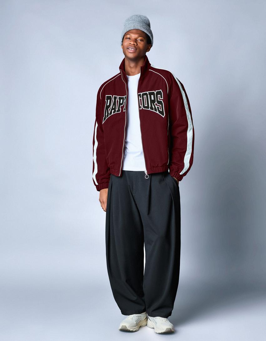 Printed zip-up jacket - Men | Bershka