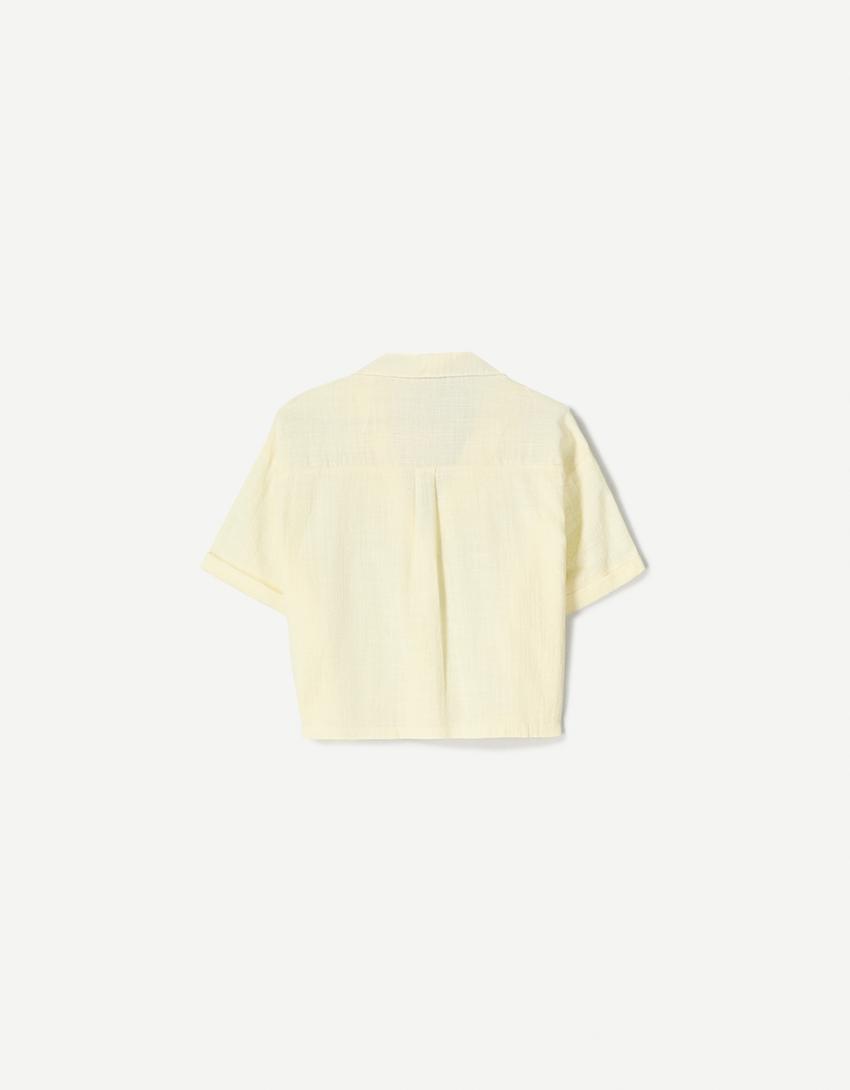 Camisa Manga Corta Rústica Estructura Bsk Teen Bershka