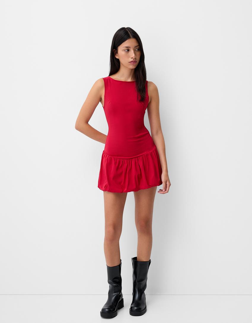 Balloon mini dress - Women | Bershka