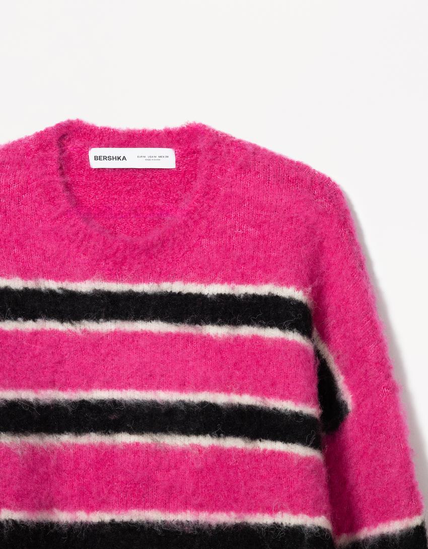 Striped boxy fit sweater - Men | Bershka