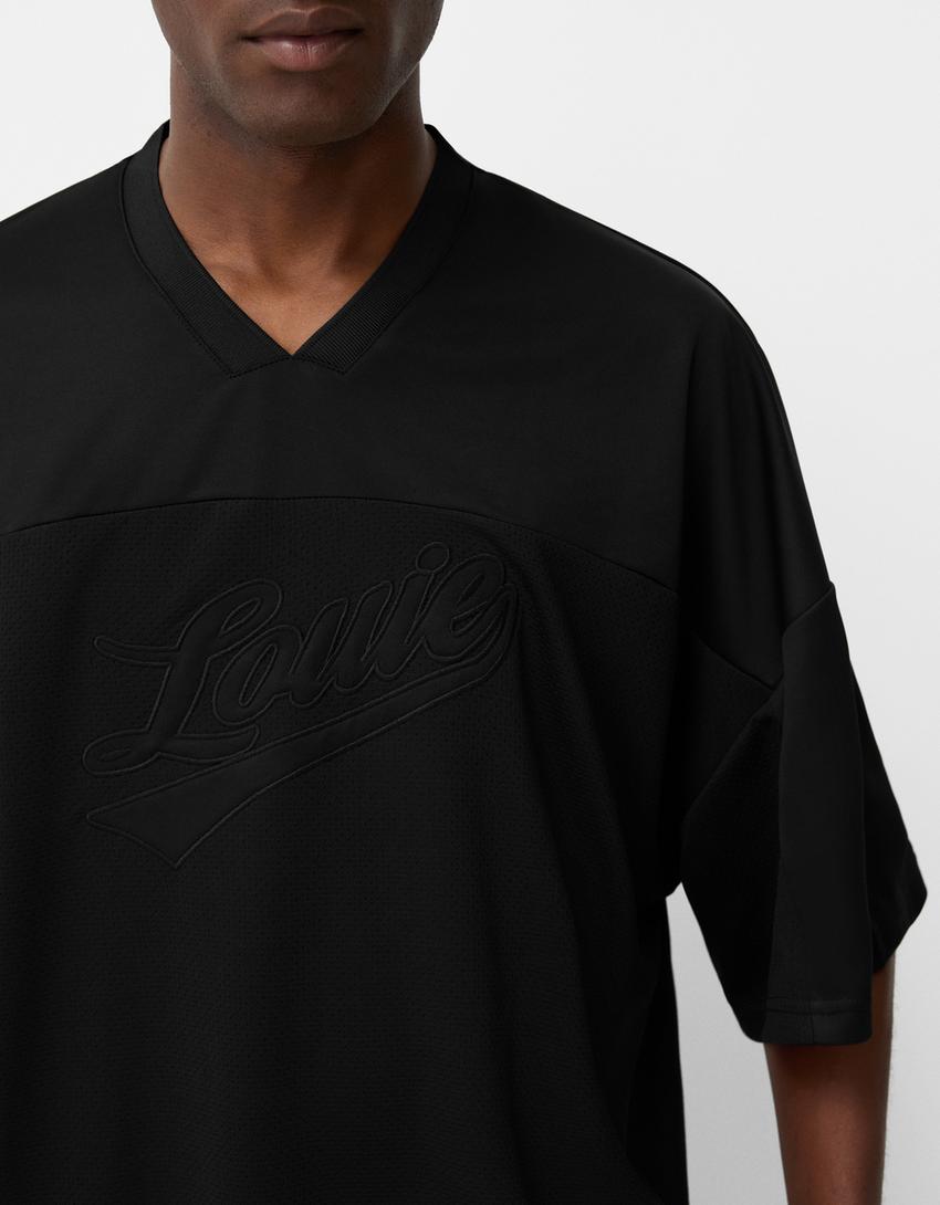 Embroidered sports mesh short sleeve T-shirt - Men | Bershka