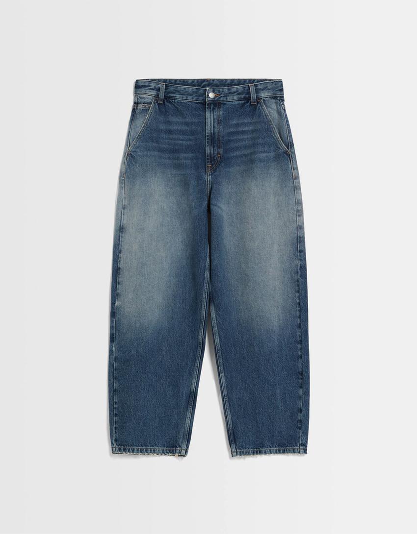 Soluk efektli skater fit jean - Erkek | Bershka