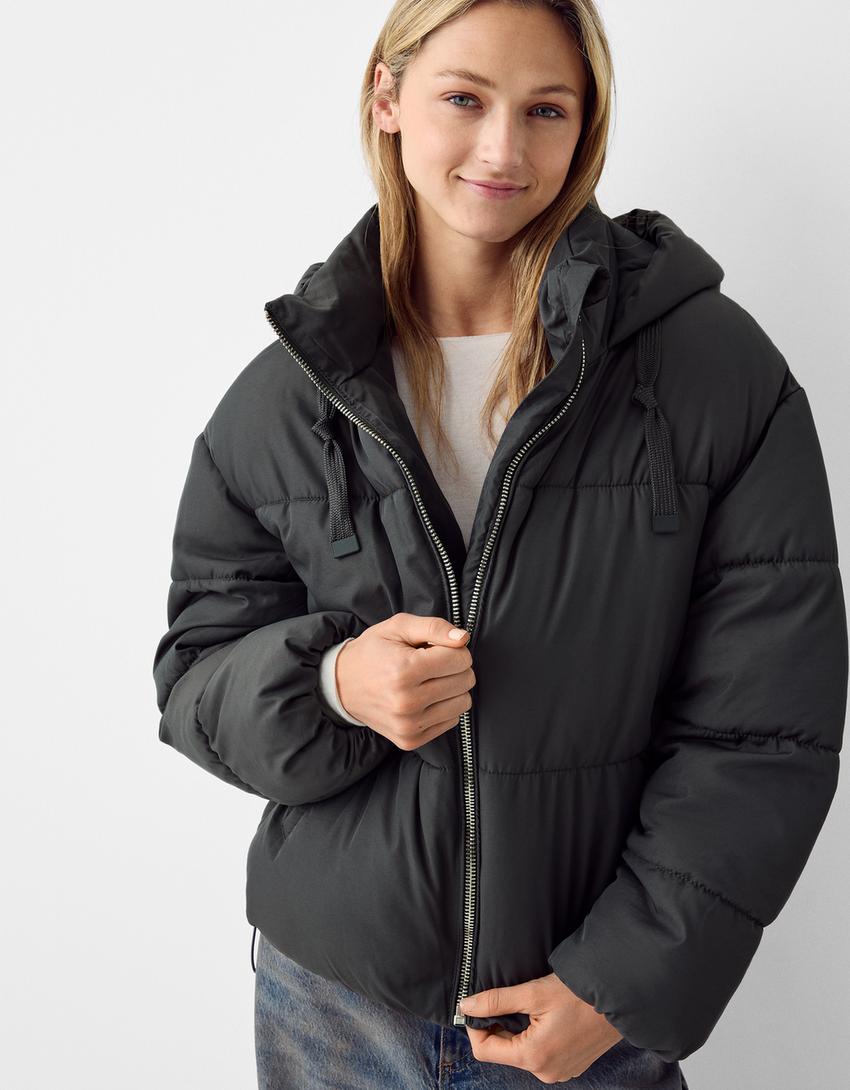 Oversize hooded puffer jacket - BSK Teen | Bershka