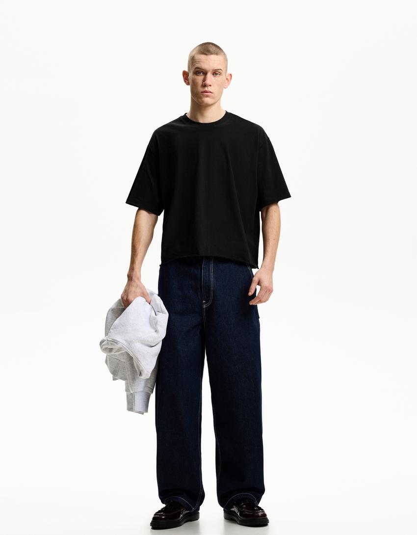 Kamiseta mahuka-motza, cropped - Gizona | Bershka