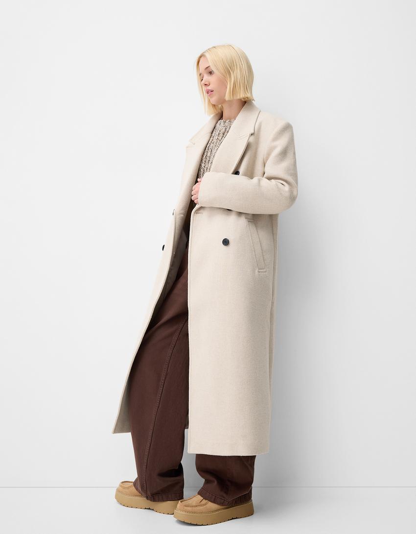 Predimenzionirani kaput od debele tkanine - Žene | Bershka