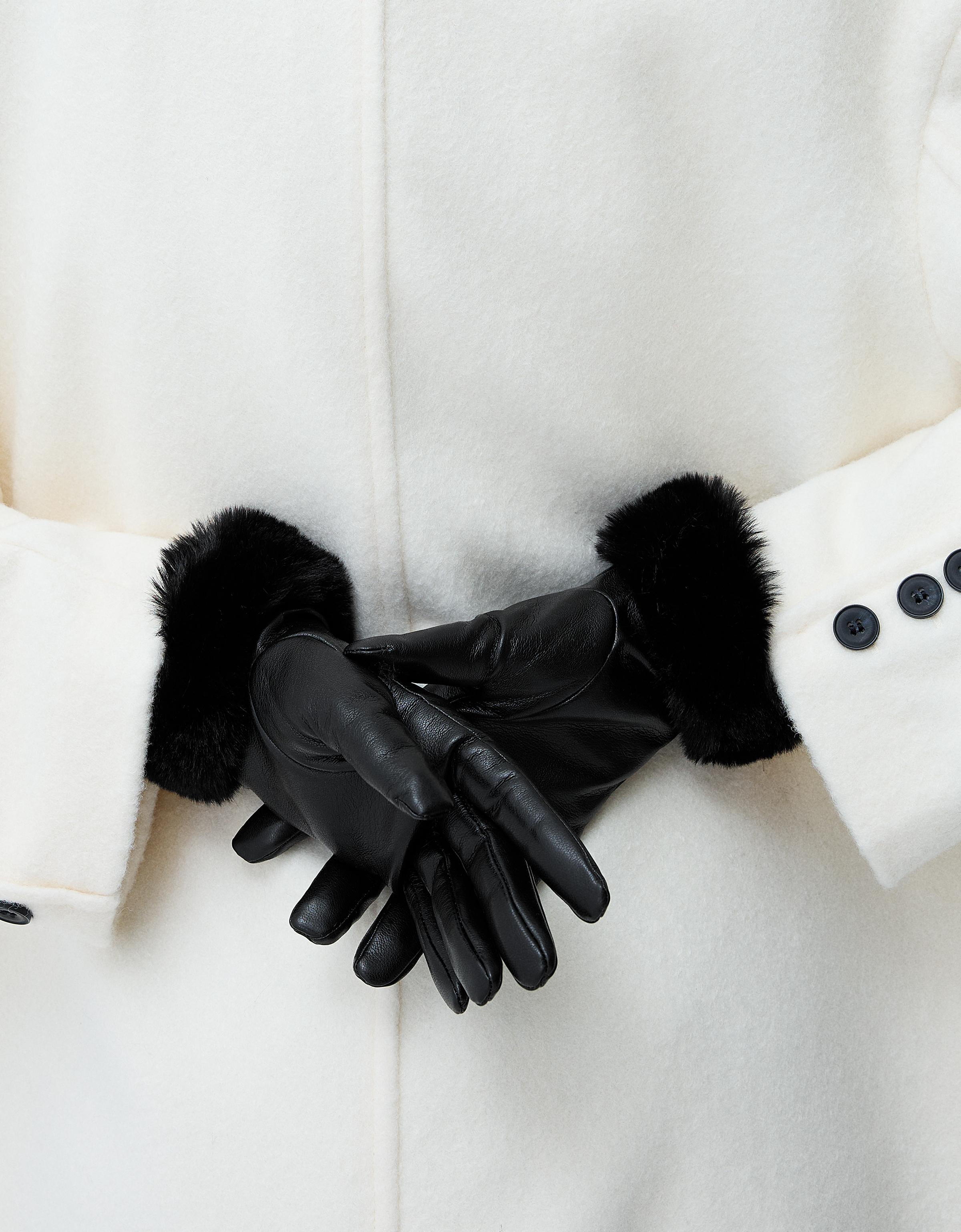 Faux leather gloves womens store
