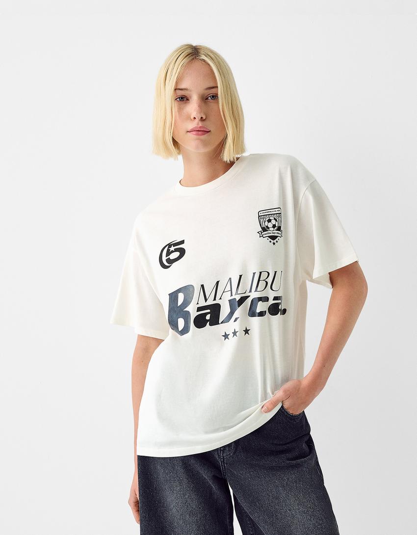 Short Sleeve Sports T Shirt Women Bershka