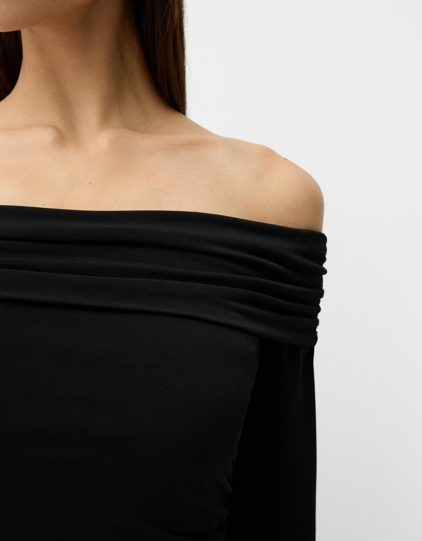 Mini-robe manches longues volants - Femme | Bershka