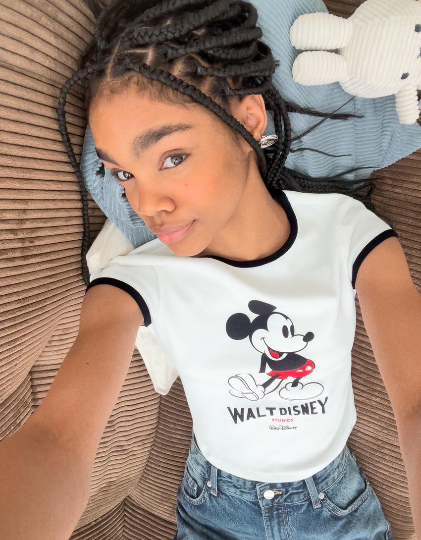 Kaus Mickey Mouse lengan pendek - BSK Teen | Bershka