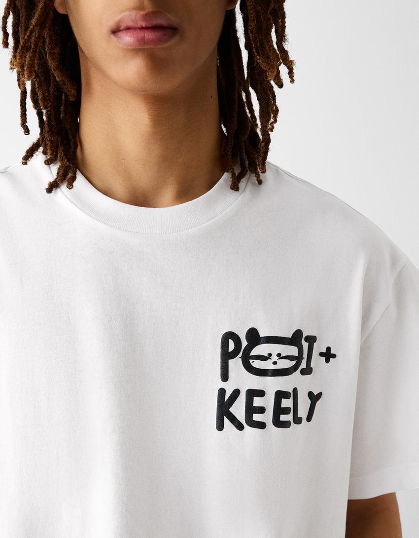 טי שירט גזרה מרובעת שרוול קצר Poi Keely - גבר | Bershka