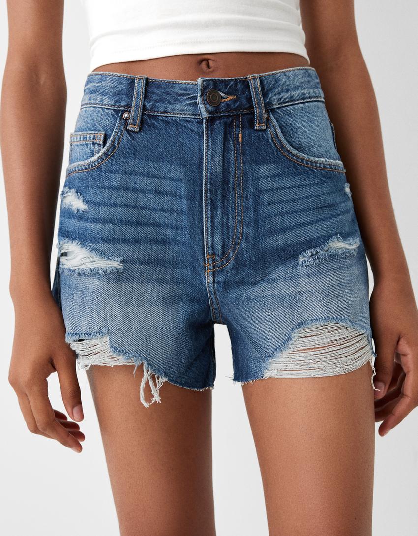 Short Denim Rotos Bsk Teen Bershka