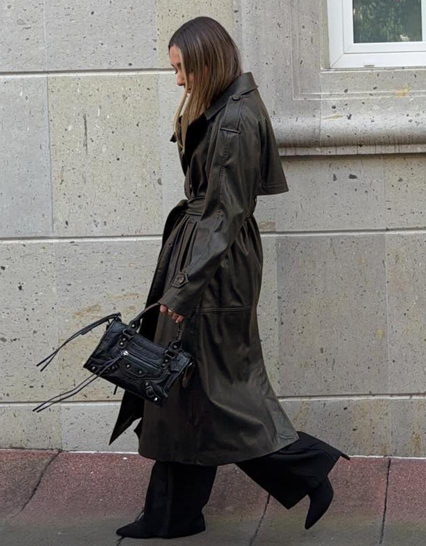 Faux leather trench coat - Women | Bershka