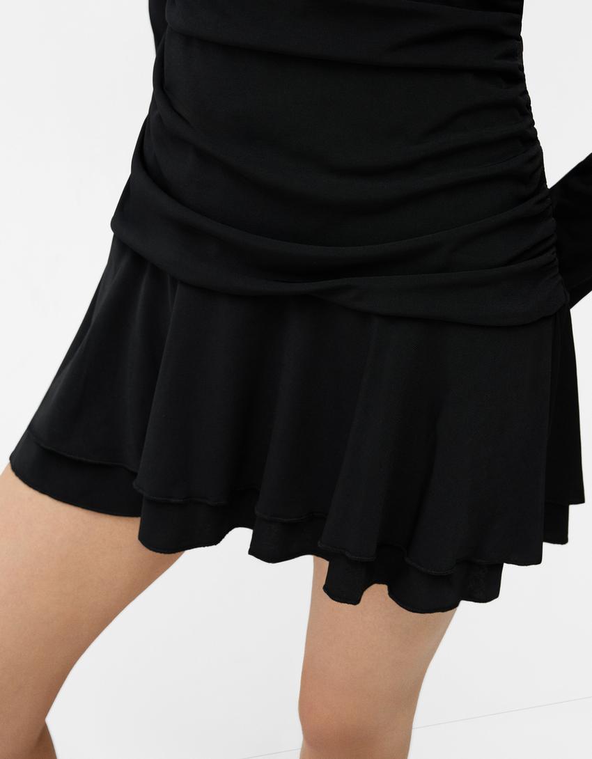 Mini-robe manches longues volants - Femme | Bershka