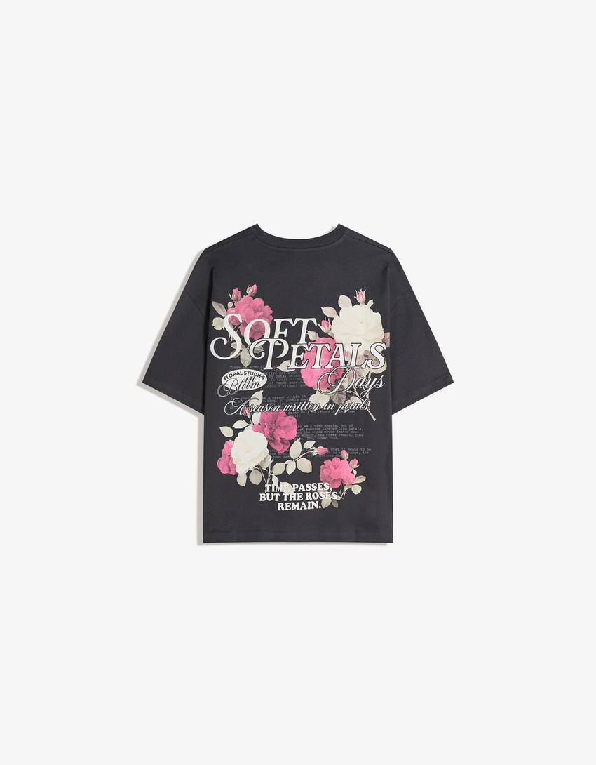 Short sleeve oversize print T-shirt - Women | Bershka