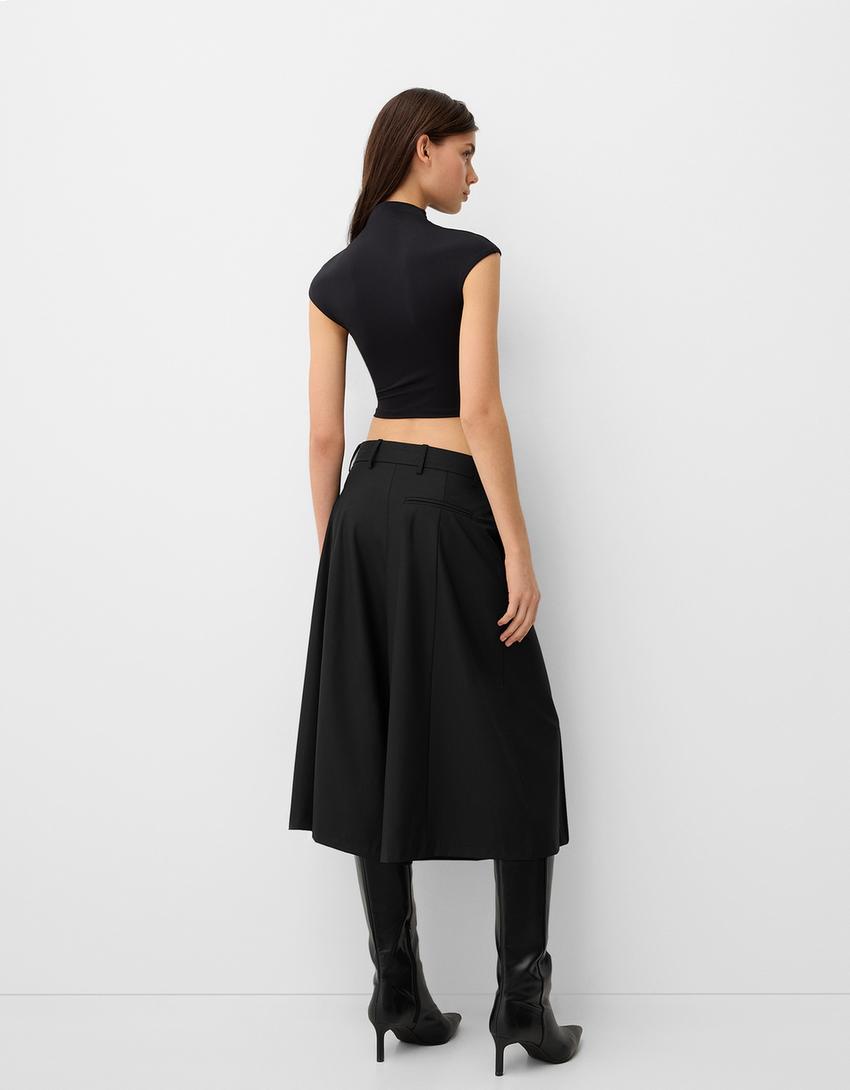 Pleated Bermuda Jorts Women Bershka