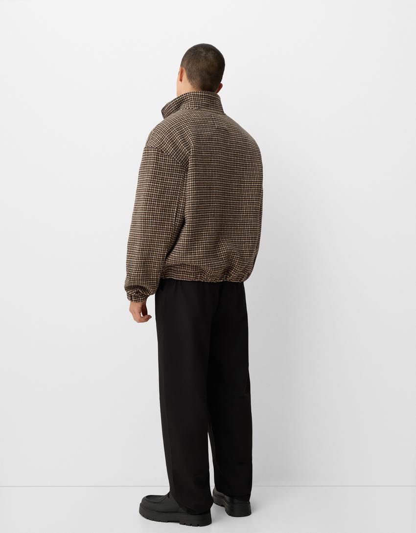 Houndstooth felt texture jacket - Men | Bershka