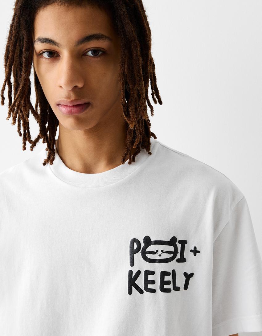 טי שירט גזרה מרובעת שרוול קצר Poi Keely - גבר | Bershka